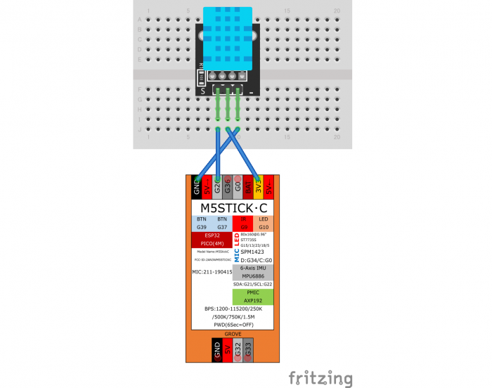 M5StickC(ESP32)による「ELEGOO Arduino用UNO R3スターターキット」を利用したArduino入門 その9 DHT11 温度湿度センサー | Lang-ship